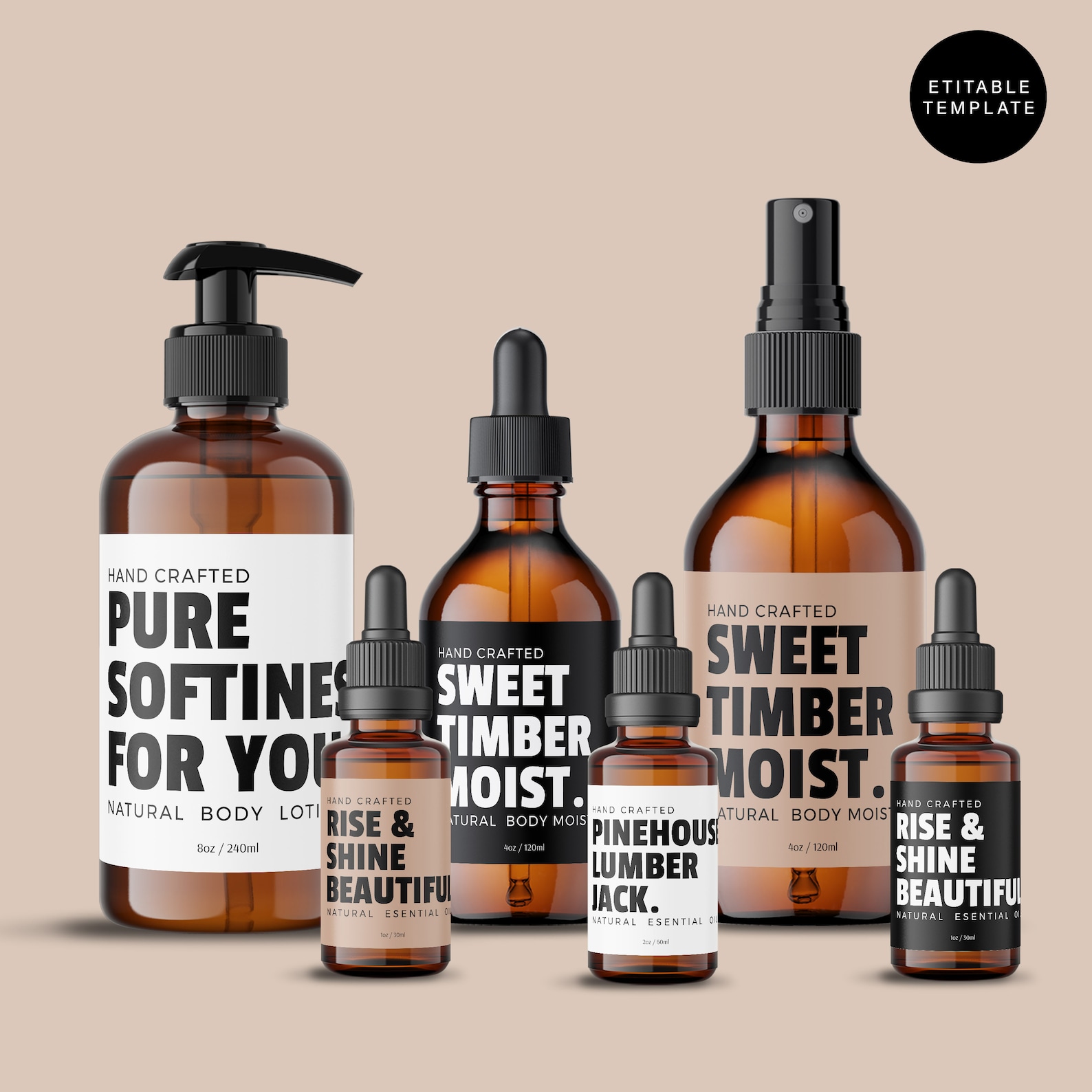 Editable Cosmetic Label Template Customisable Beauty Product - Etsy