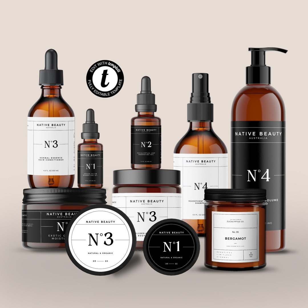 Editable Body Product Label TEMPLATE, DIY Cosmetic Label, Editable ...