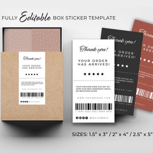 Editable Box Label Template, Box Packaging Sticker, Printable Box Seal ...