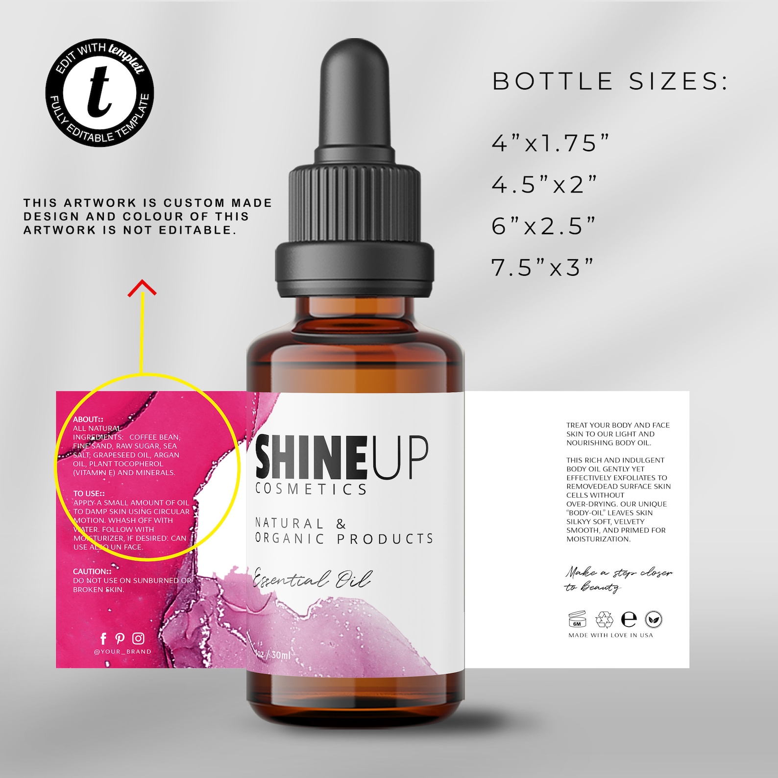 Editable Shampoo Bottle Label Printable Skincare Bottle Label - Etsy