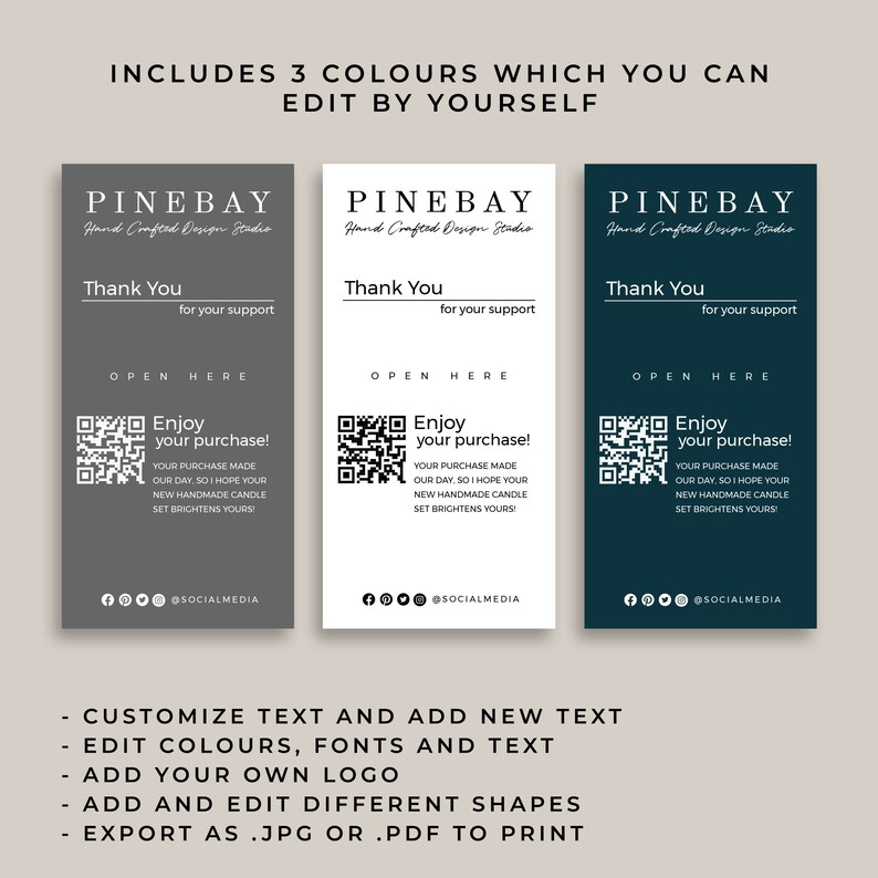 Editable Box Seal Label Template Box Sticker Modern | Etsy