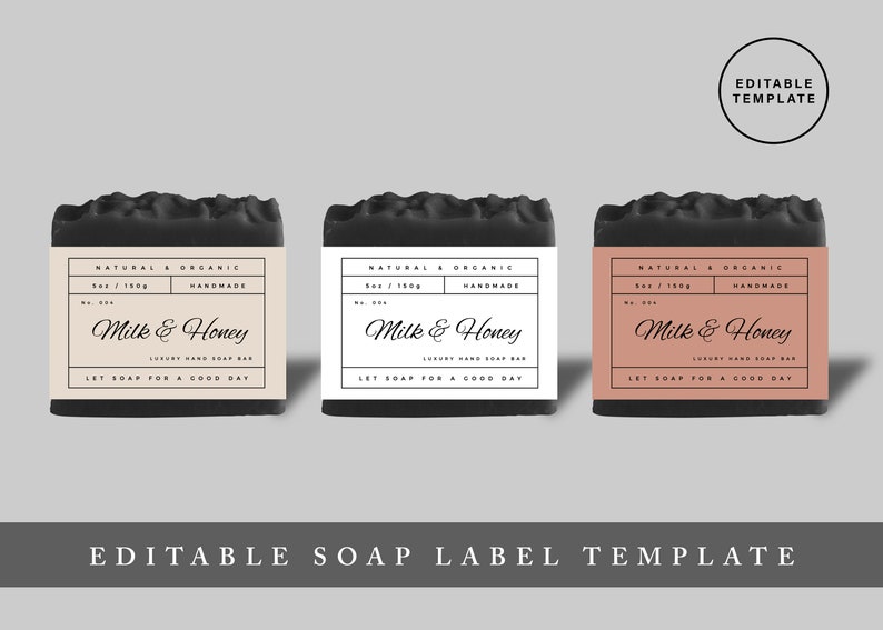 Editable Soap Label Template, Printable Soap Label, DIY Soap Packaging ...