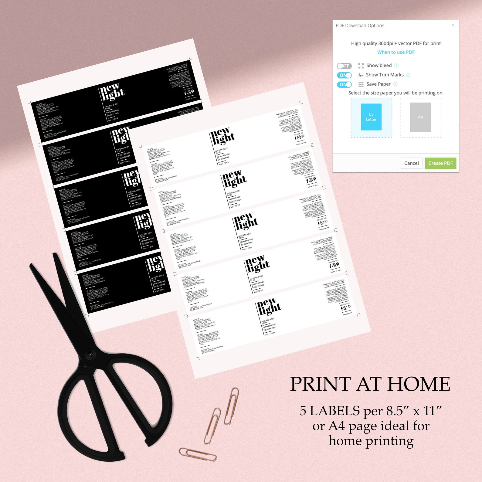 Editable Product Label Template Custom Beauty Product Label - Etsy