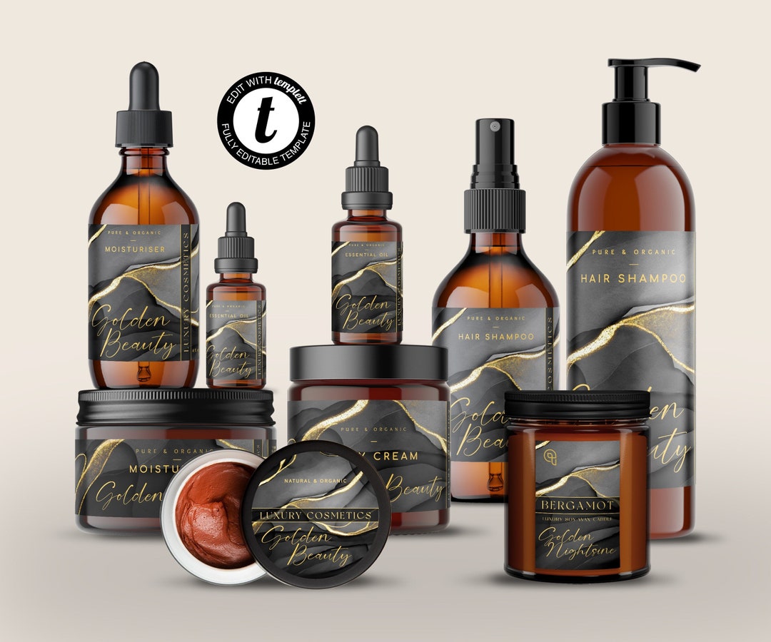 Editable Cosmetic Product Label Templates, Luxury Skincare Labels ...