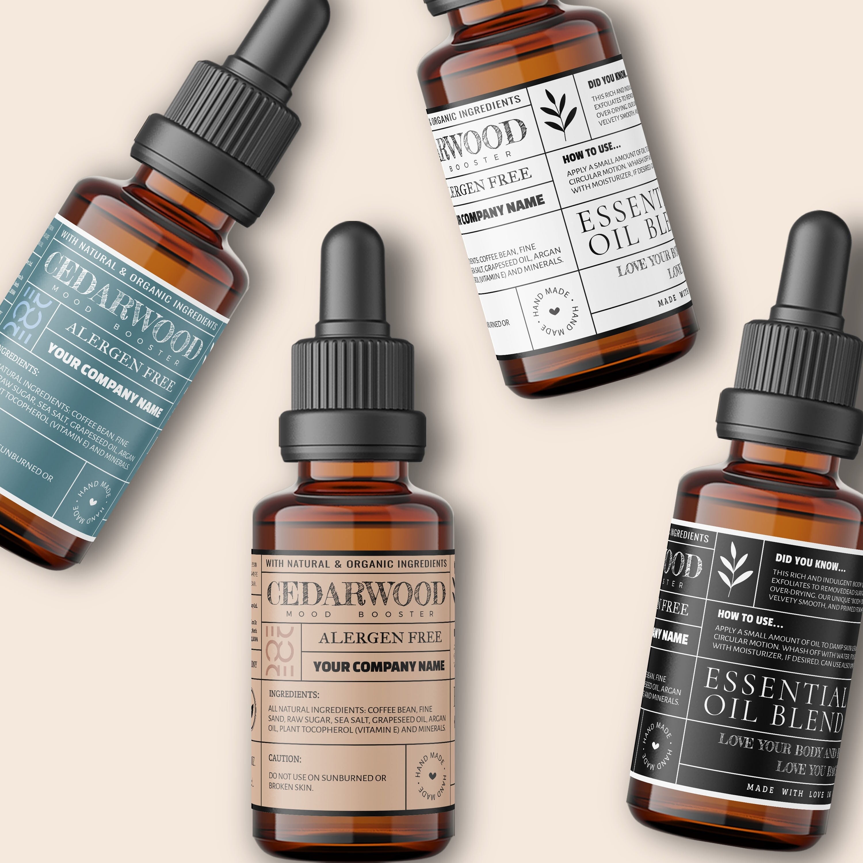 Editable Dropper Bottle Label Template Face Serum Oil Label - Etsy Canada