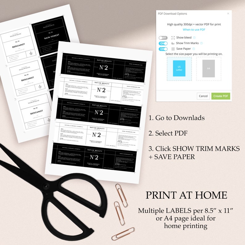 Editable Cosmetic Product Label Template Printable Skincare - Etsy