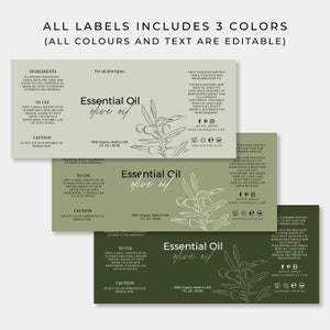 Editable Skin Care Bottle Labels, Custom Essential Oil Label Template ...