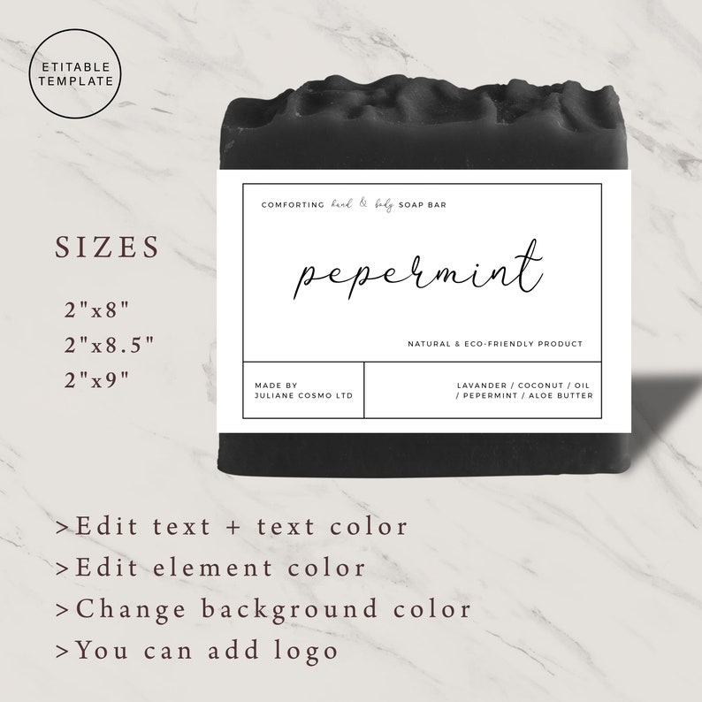 Printable Soap Label Download, Custom Whipped Soap Label Template ...