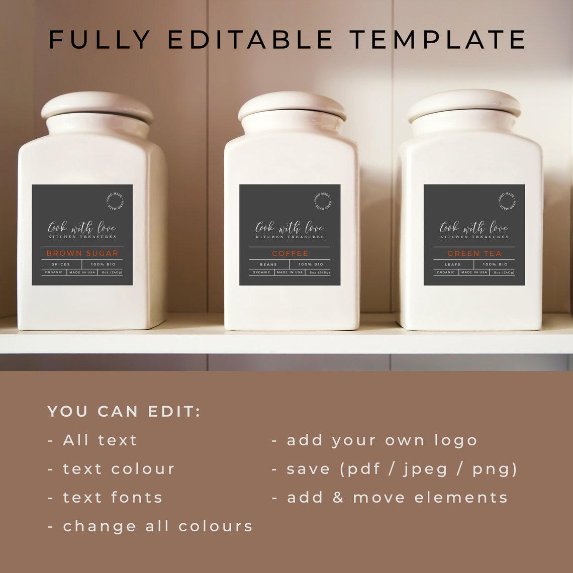 Editable Pantry Label Template Printable Minimalist Pantry - Etsy