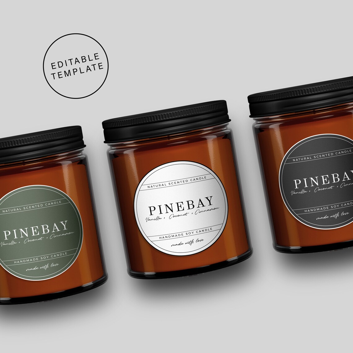 Editable Candle Label Template Printable Candle Labels Round - Etsy