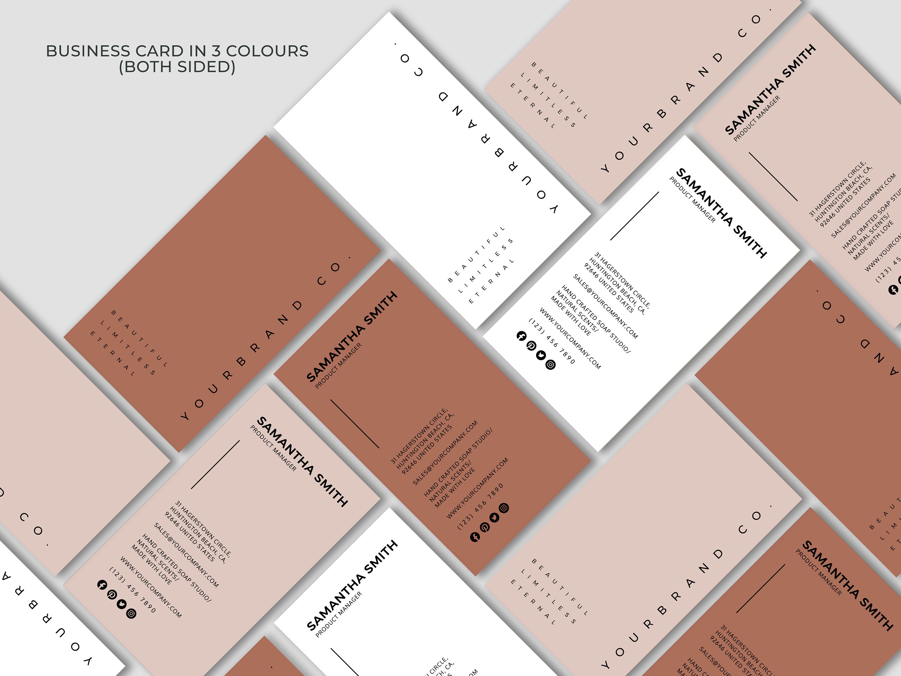 Minimalist Vertical Business Card Template: Modern DIY Calling Card ...