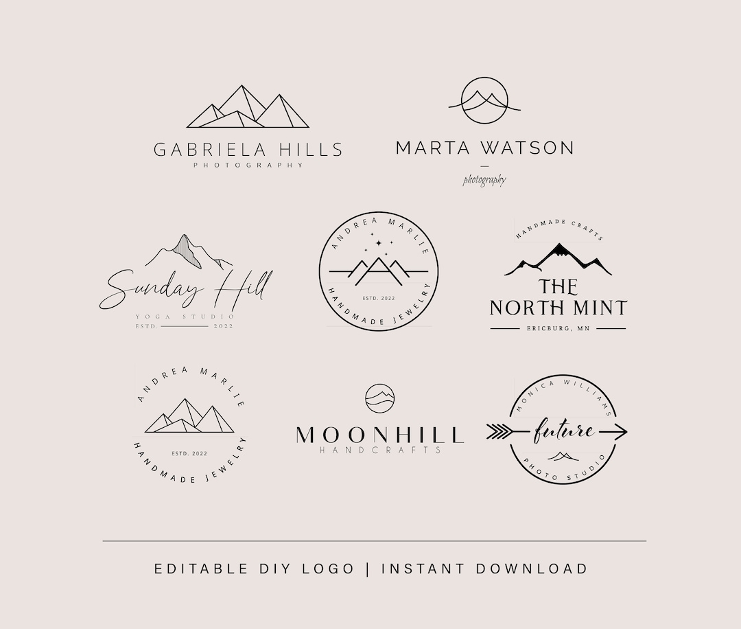 Editable Logo Design, DIY Modern Boho Logo, Minimalist Boutique Logo ...