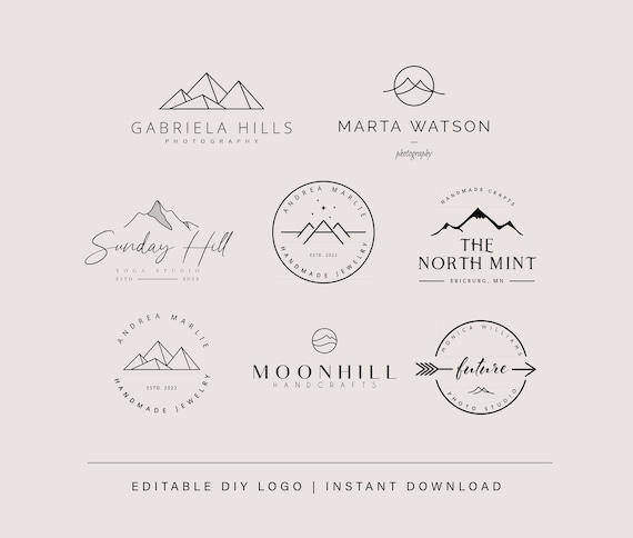 Editable Logo Design DIY Modern Boho Logo Minimalist - Etsy Australia