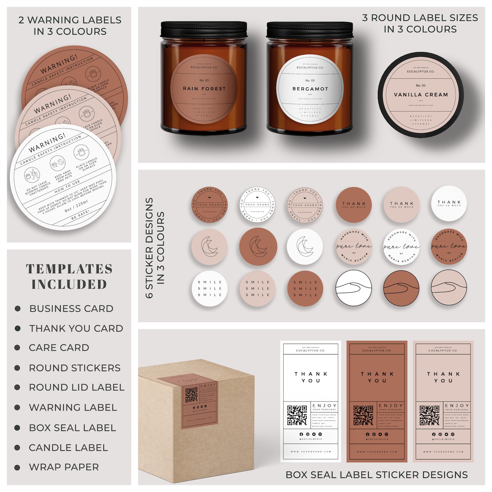 Editable Candle Branding Kit Template, Candle Making Kit, Candle ...