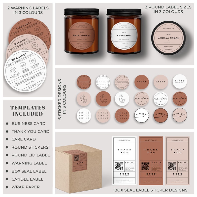 Editable Candle Branding Kit Template, Candle Making Kit, Candle ...