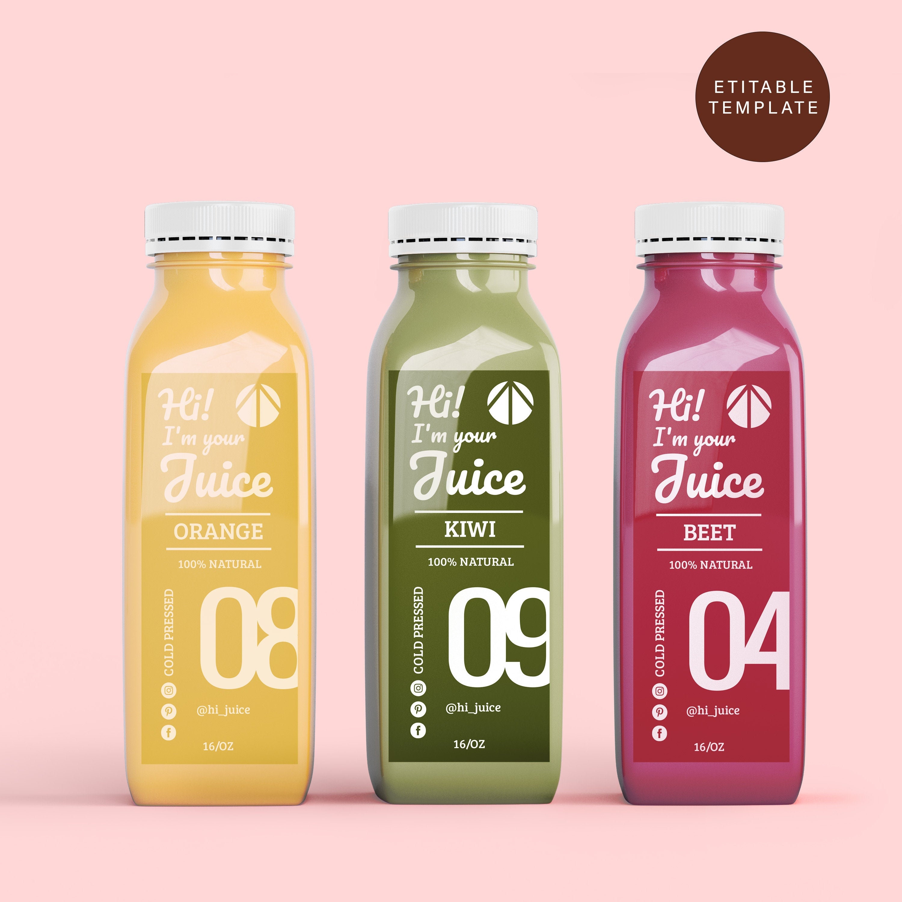 Editable Juice Bottle Label Template Custom Juice Label - Etsy Canada