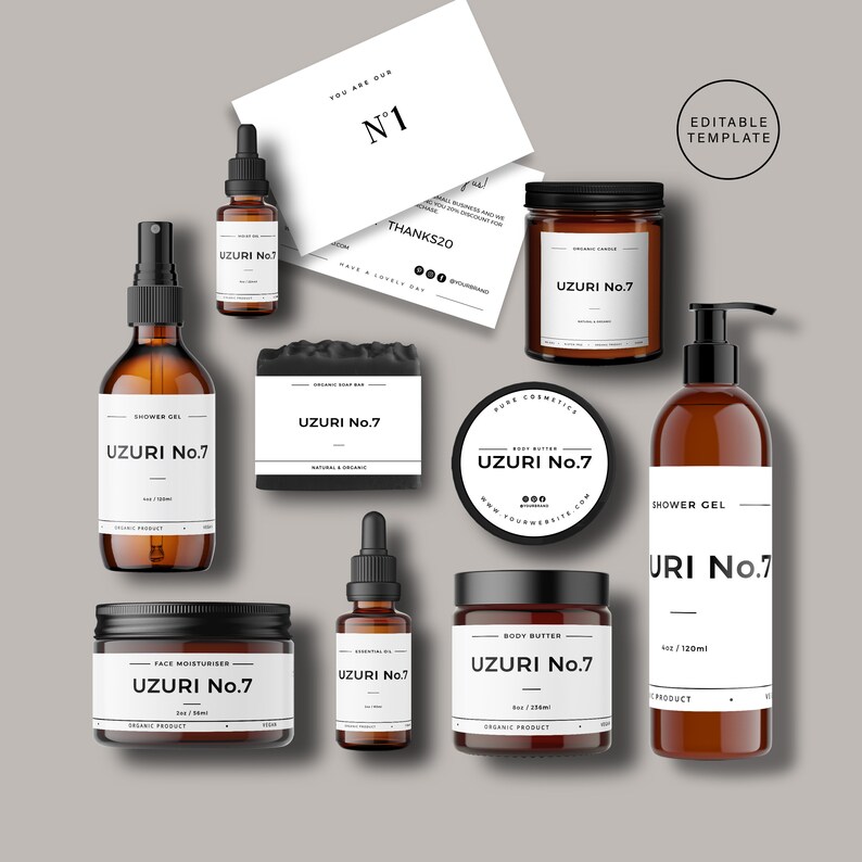 Editable Body Product Labels DIY Cosmetic Labels Editable - Etsy