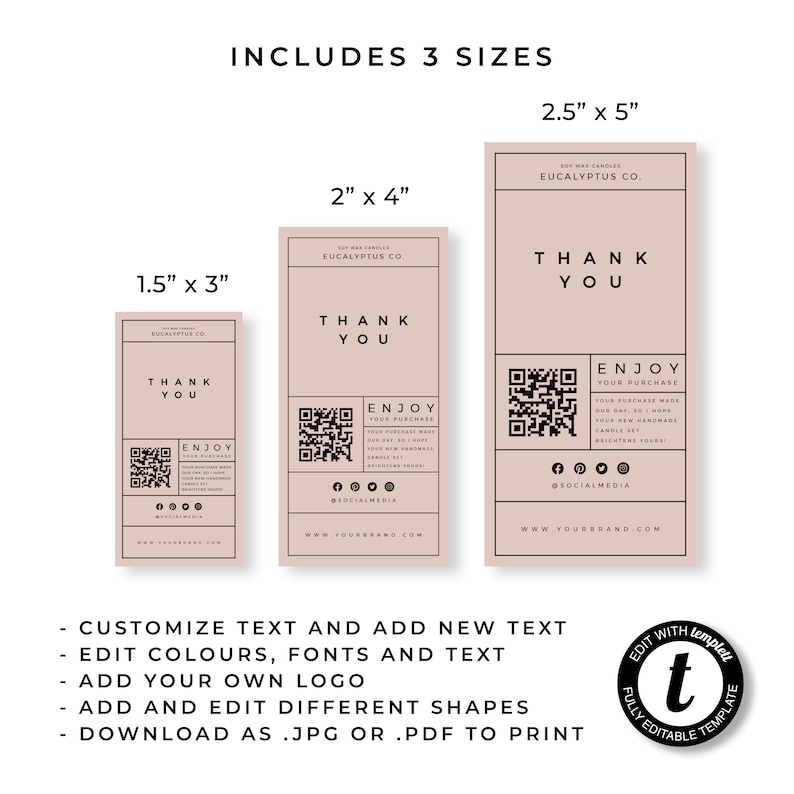 Editable Box Seal Label, Box Sticker Template, Box Packaging Sticker ...