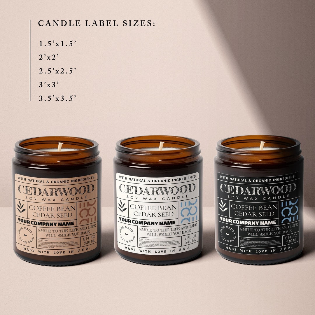 Editable Candle Label Template, Printable DIY Candle Label, Modern ...