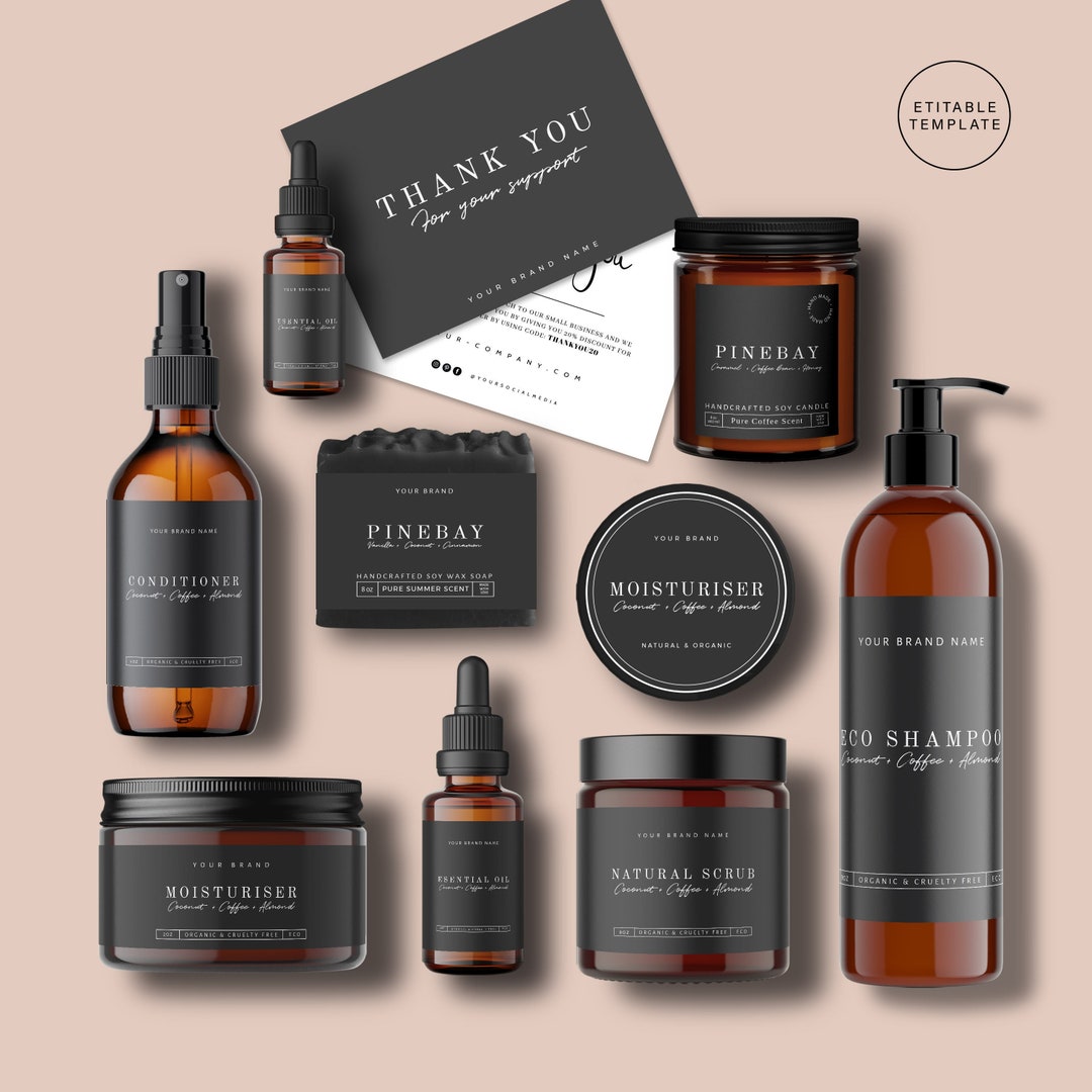 Editable Cosmetic Label Template, Customisable Beauty Product Label ...