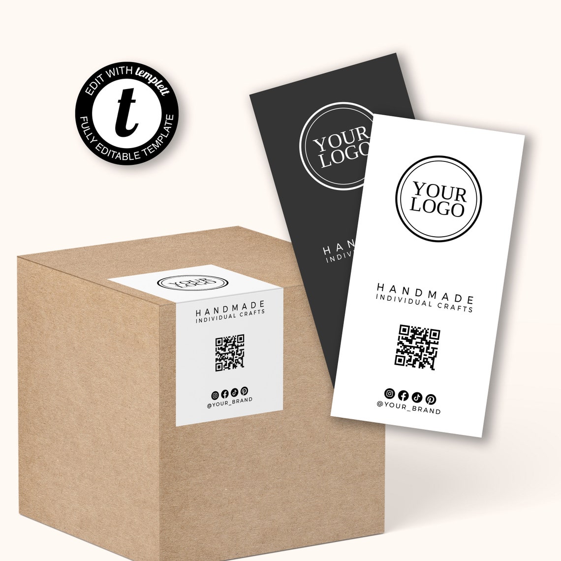 Box Seal Label Template Editable Box Sticker Modern | Etsy