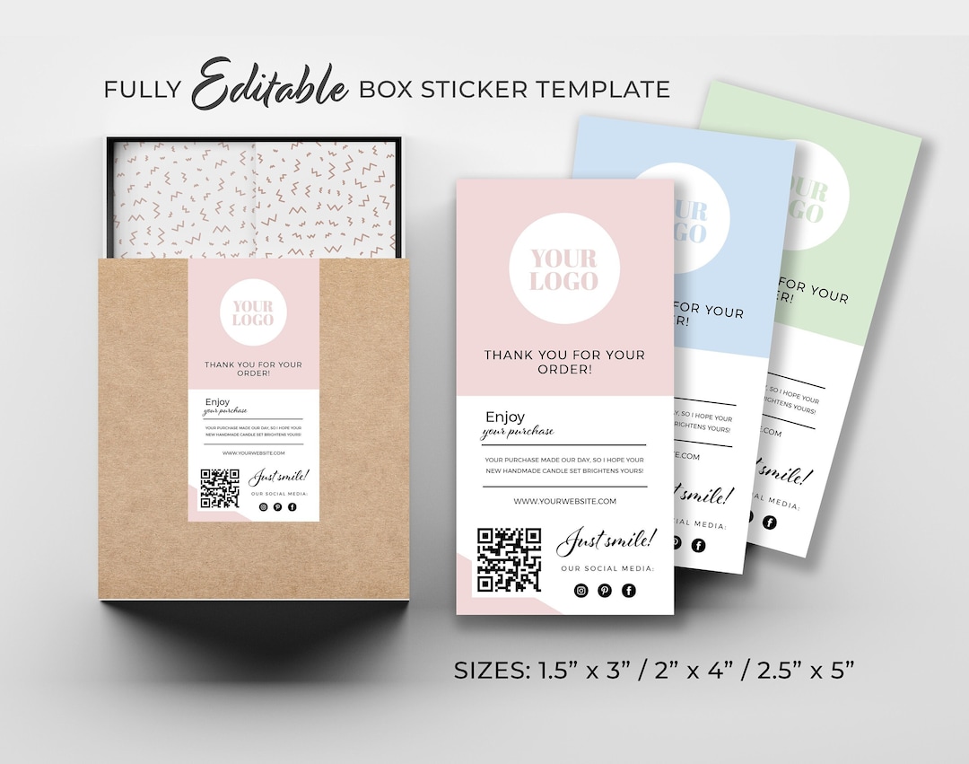 Editable Box Seal Label, Box Label Sticker, Box Label Template, Box ...