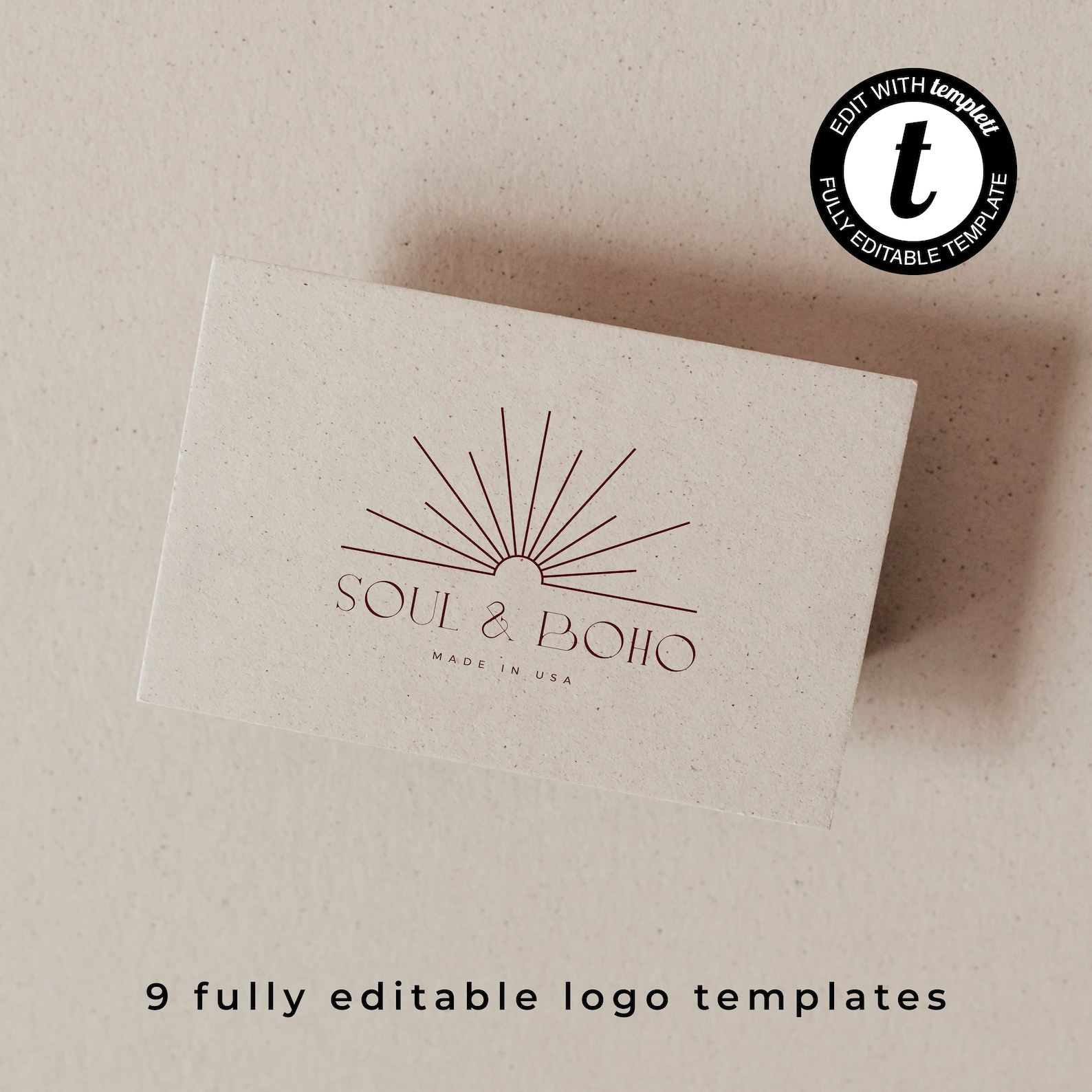 9 Editable Boho Logo Designs Bohemian Custom Logo Design DIY - Etsy