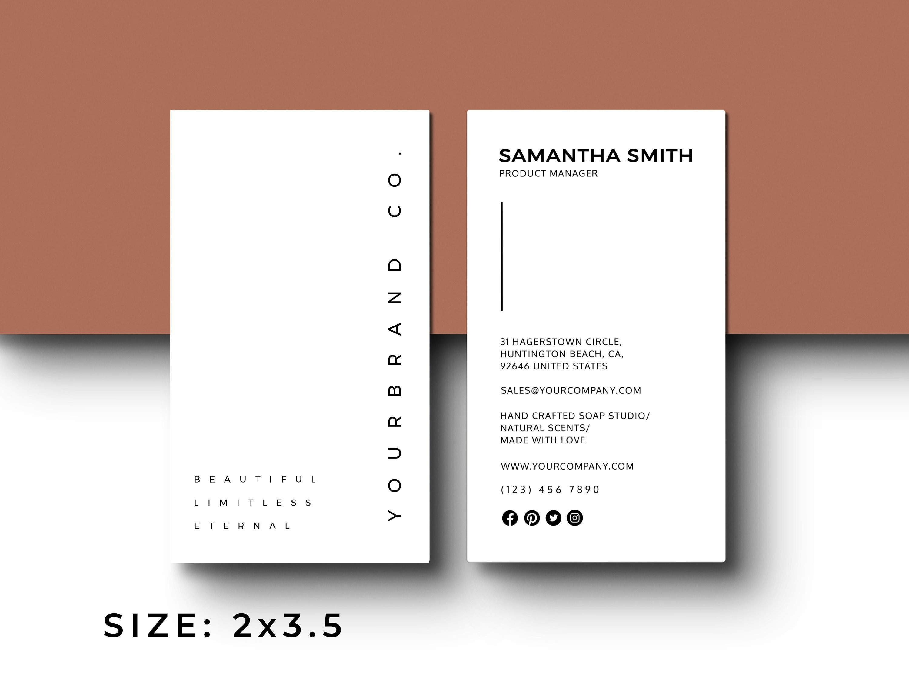 Vertical Business Card Template