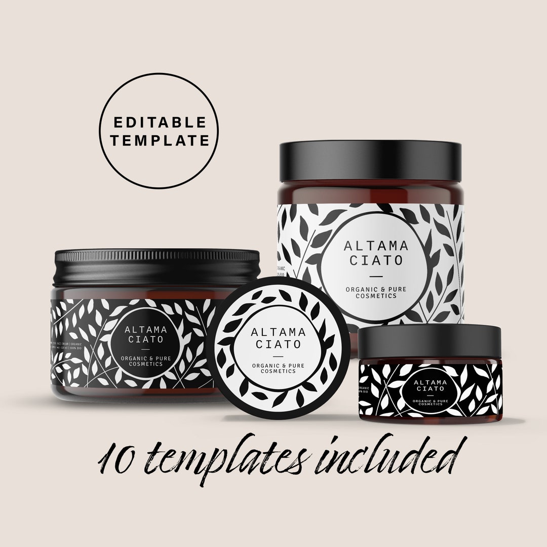 Editable Cosmetic Jar Label Template: DIY Beauty Product Design ...