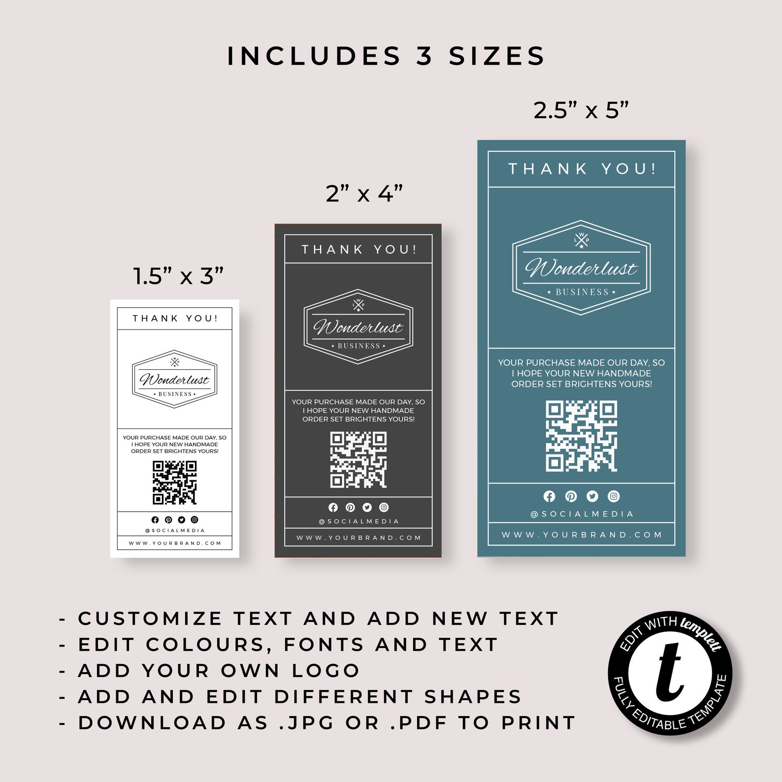 Box Label Template, Editable Packaging Labels, Order Packaging Stickers ...