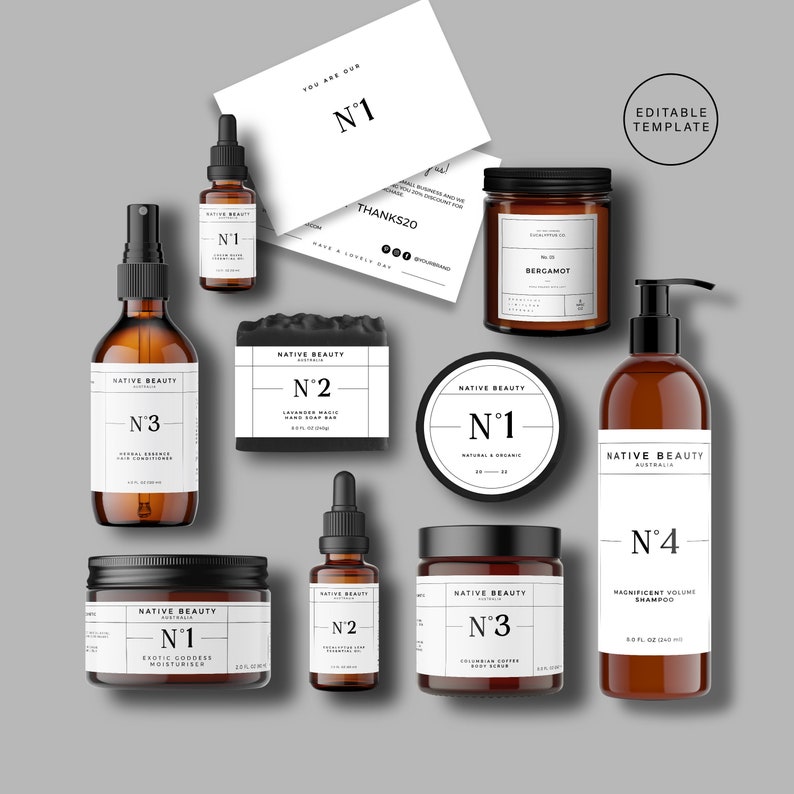 Editable Cosmetic Product Label Template Printable Skincare - Etsy