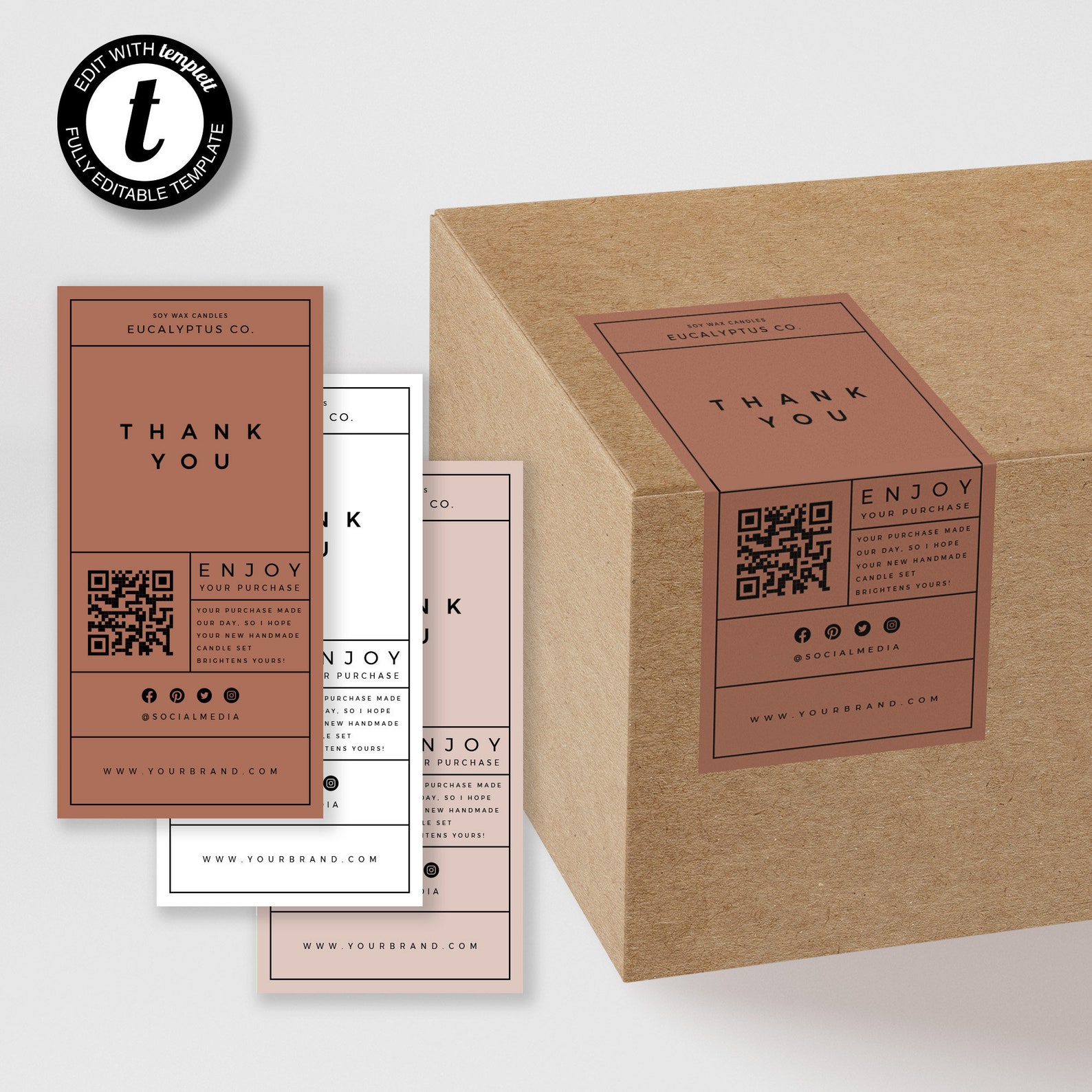 Editable Box Seal Label, Box Sticker Template, Box Packaging Sticker ...