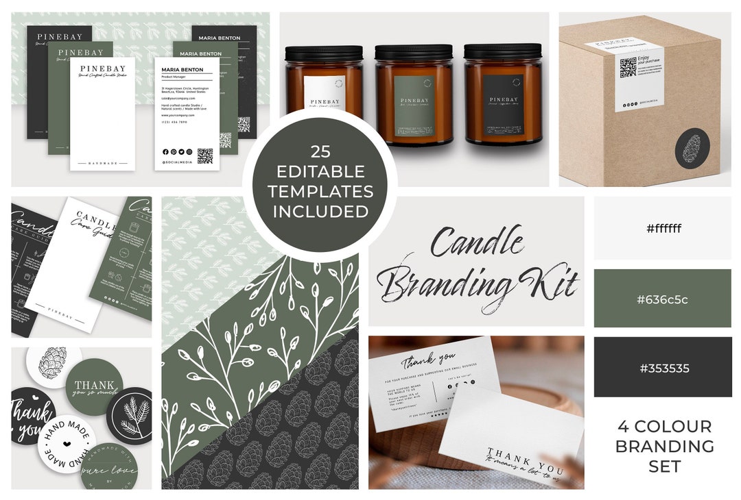Editable Candle Business Branding Kit, Candle Branding Bundle, DIY ...