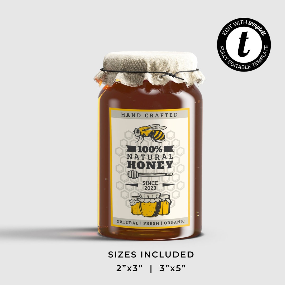 Vintage Honey Preserve / Jam Jar Labels, 2"x3" & 3"x5" Honey Jar Label ...