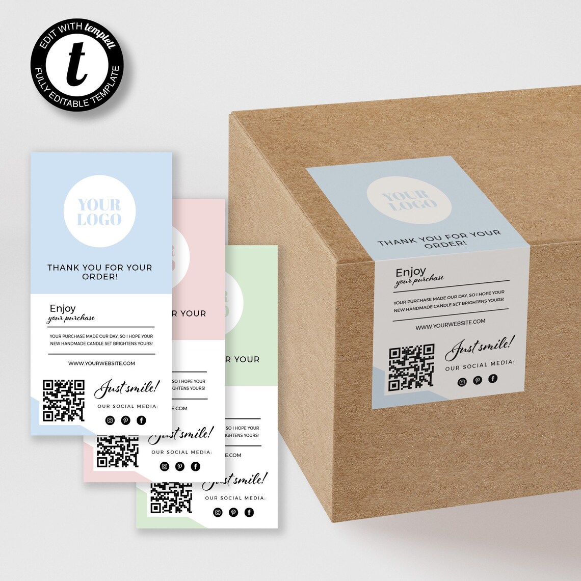 Editable Box Label Template: Custom Packaging Sticker (instant Download ...