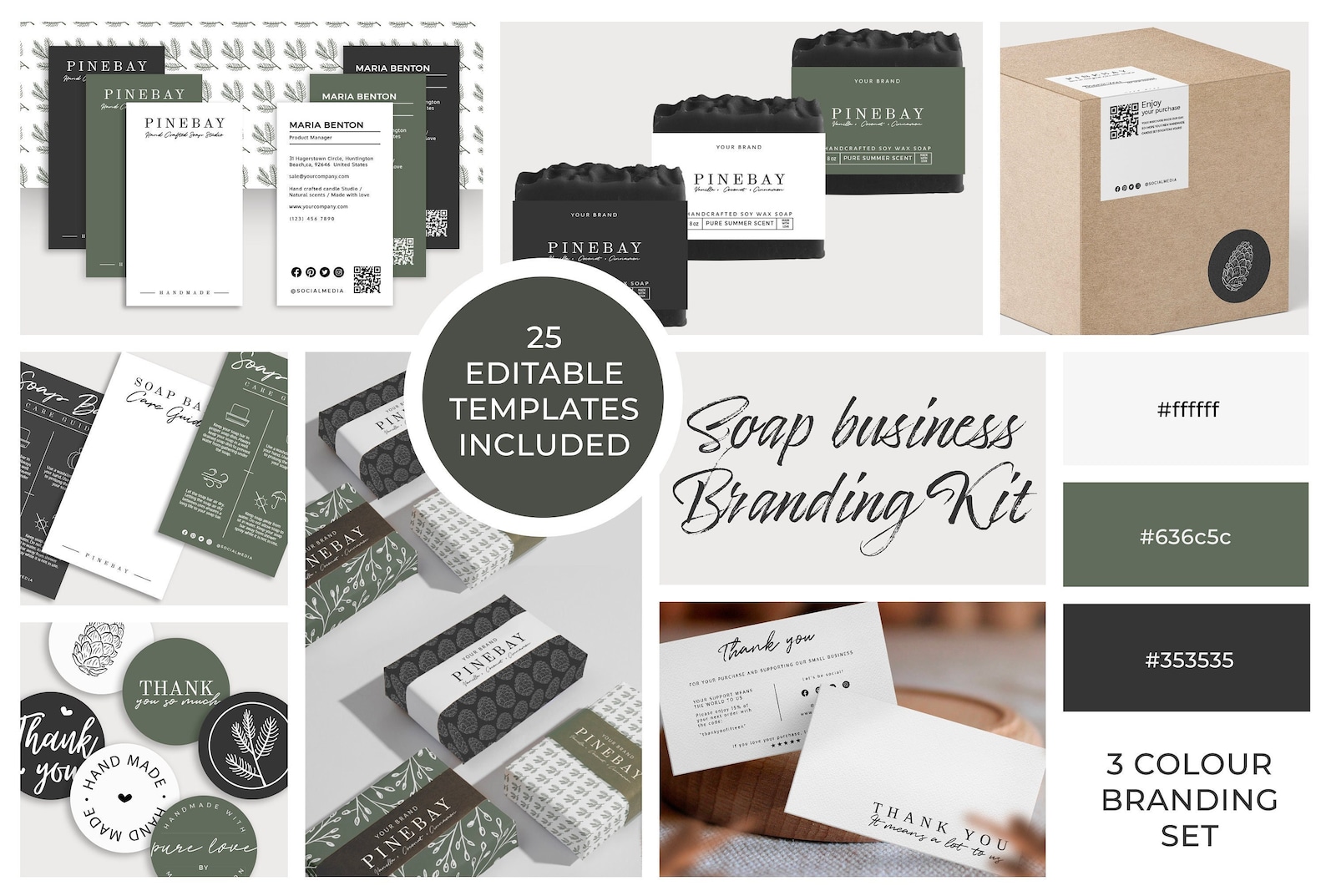 Editable Soap Business Branding Kit, Soap Label & Packaging Templates ...