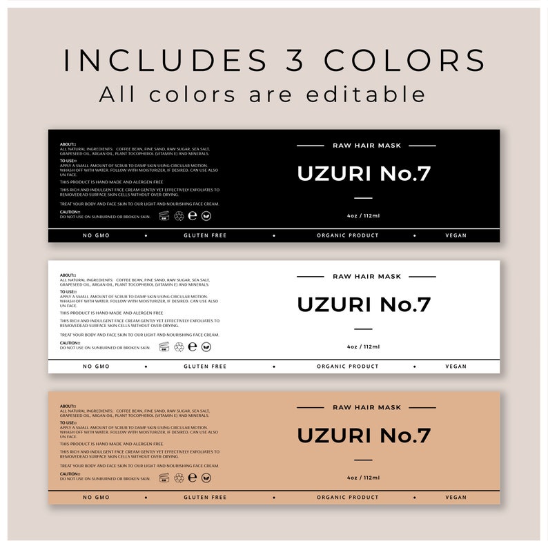 Editable Body Product Labels DIY Cosmetic Labels Editable - Etsy