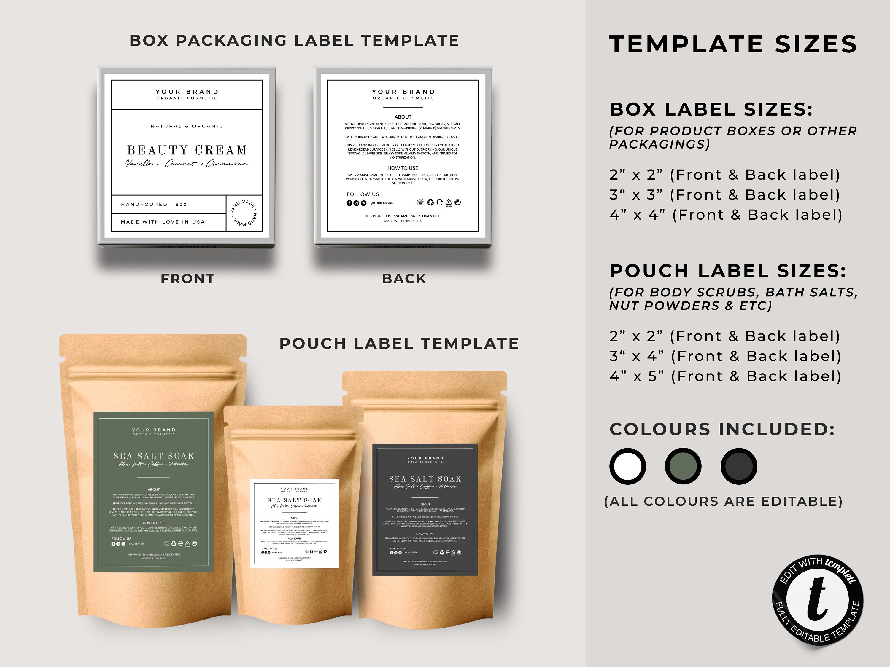 Editable Skincare Label Template: DIY Beauty Product Packaging (digital ...