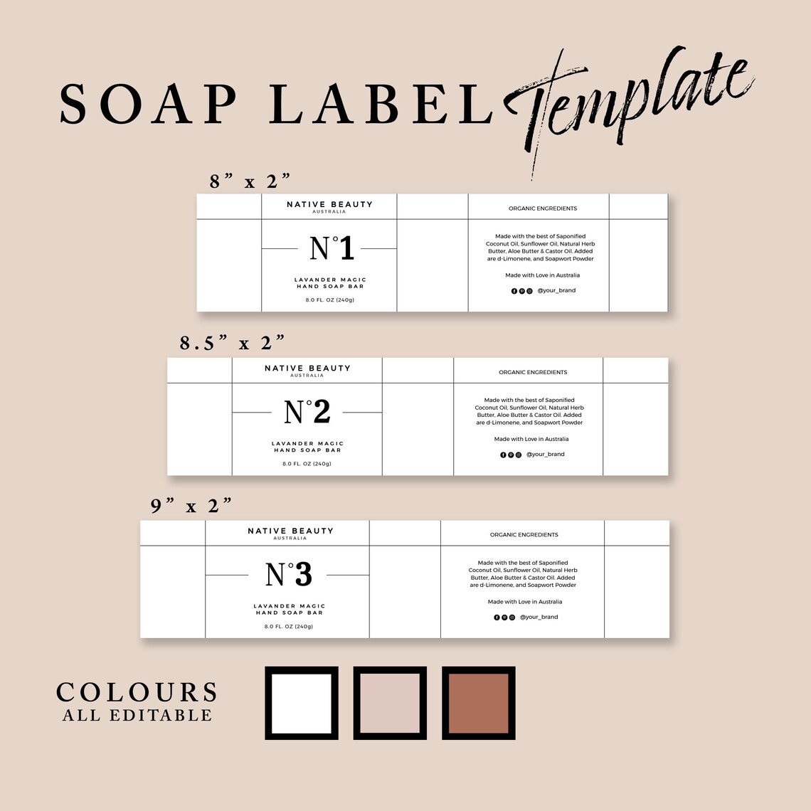 Editable Soap Label Template Custom Wrap Whipped Soap Label - Etsy