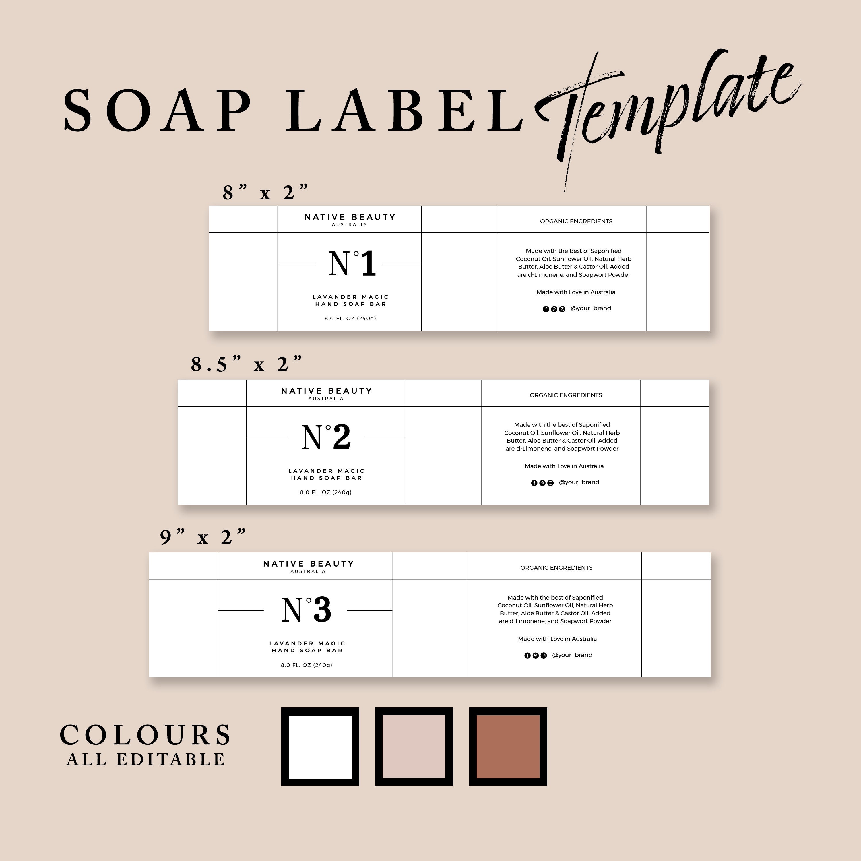 Editable Soap Label Template Custom Wrap Whipped Soap Label - Etsy