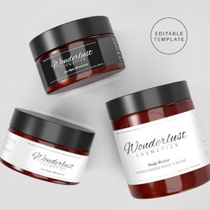 Editable Cosmetic Jar Label Template, Printable Beauty Product Label ...