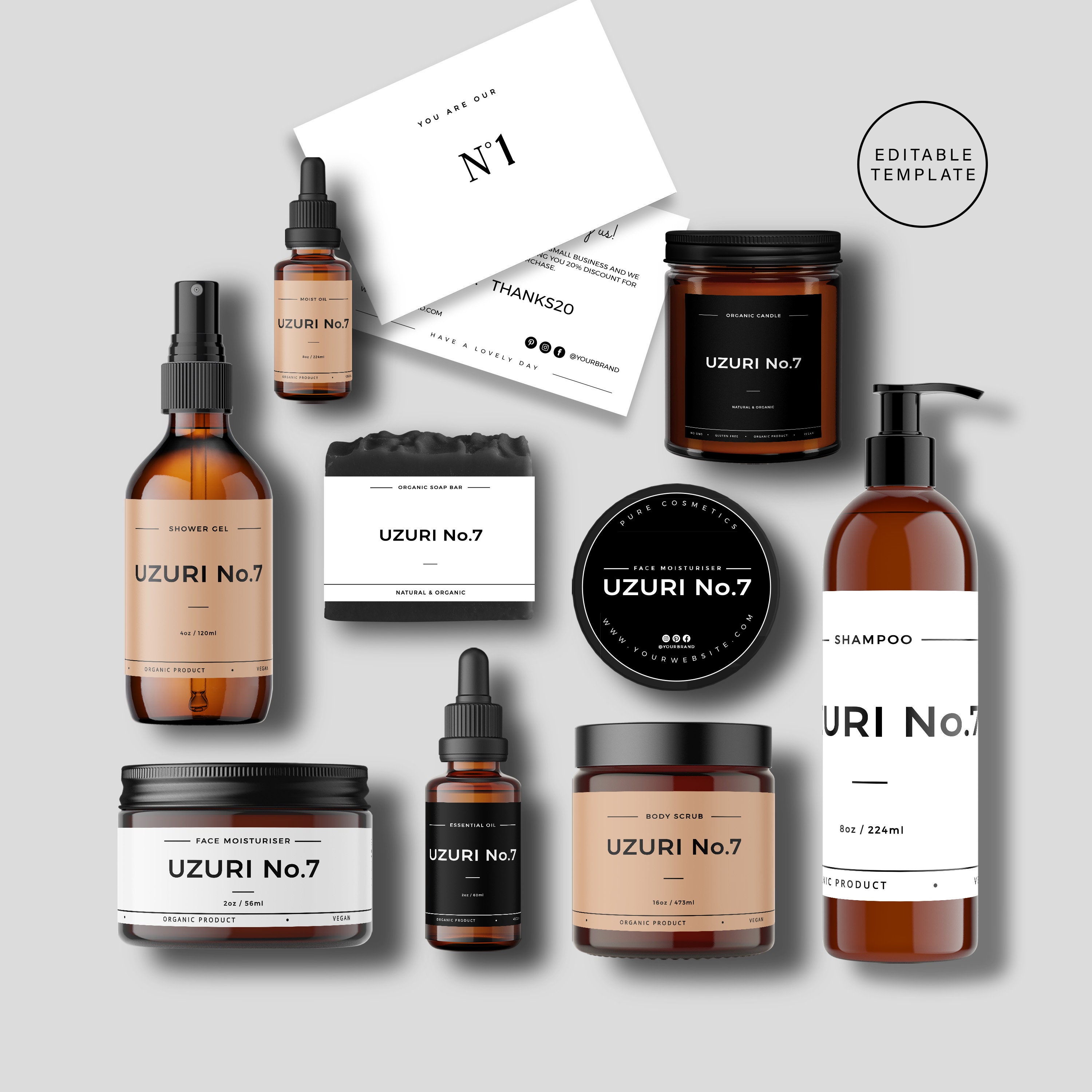 Editable Cosmetic Label Templates Editable Body Product - Etsy