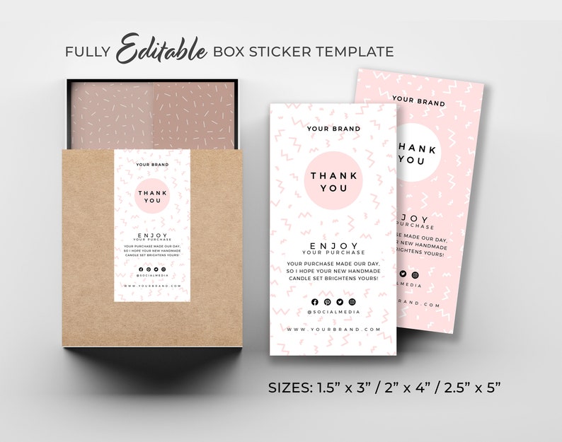 Editable Box Label Sticker Template Box Sticker Box - Etsy