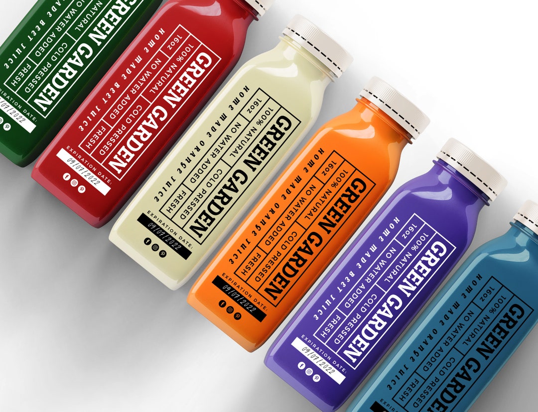 Editable Juice Bottle Label Template, Clear Juice Labels, Transparent ...