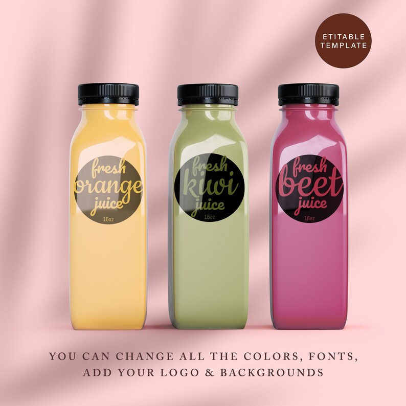 Editable Juice Bottle Label Custom Label Editable Juice - Etsy