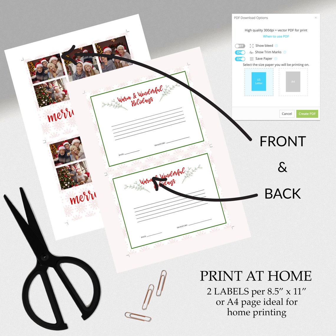 Editable Holiday Card Template Printable Christmas Card Xmas | Etsy