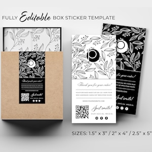 Editable Box Packaging Label, Box Sticker Template, Box Seal Label, Box ...