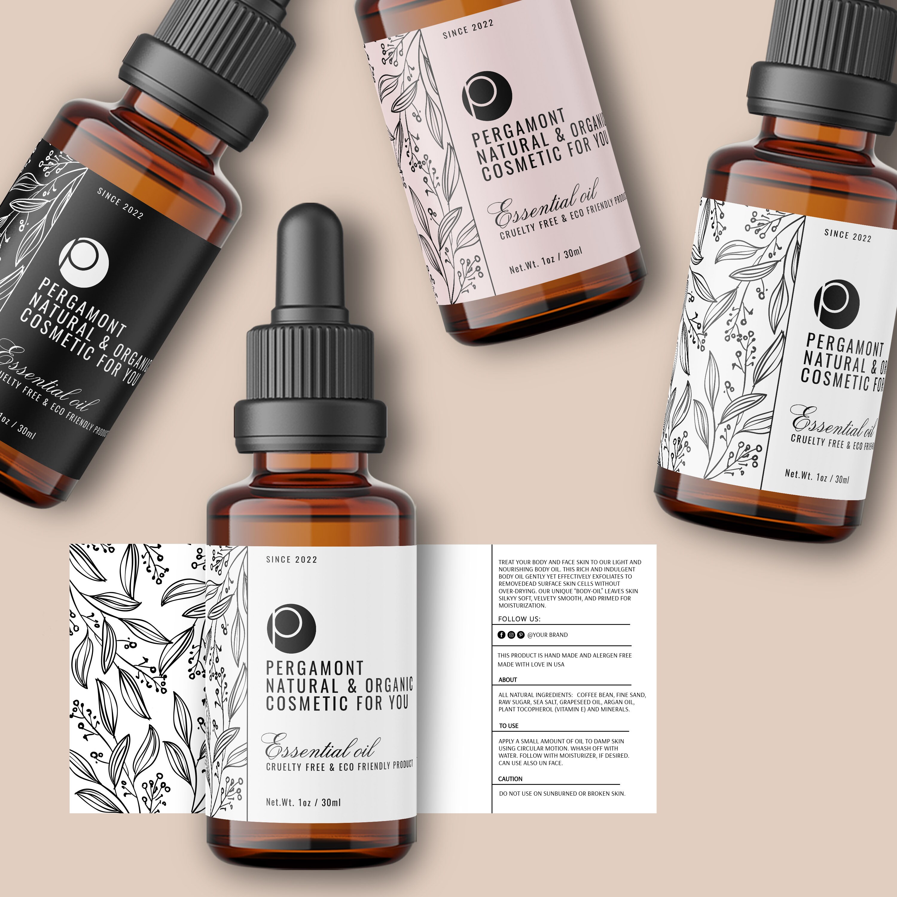 Editable Cosmetic Label Template Customisable Beauty Product - Etsy