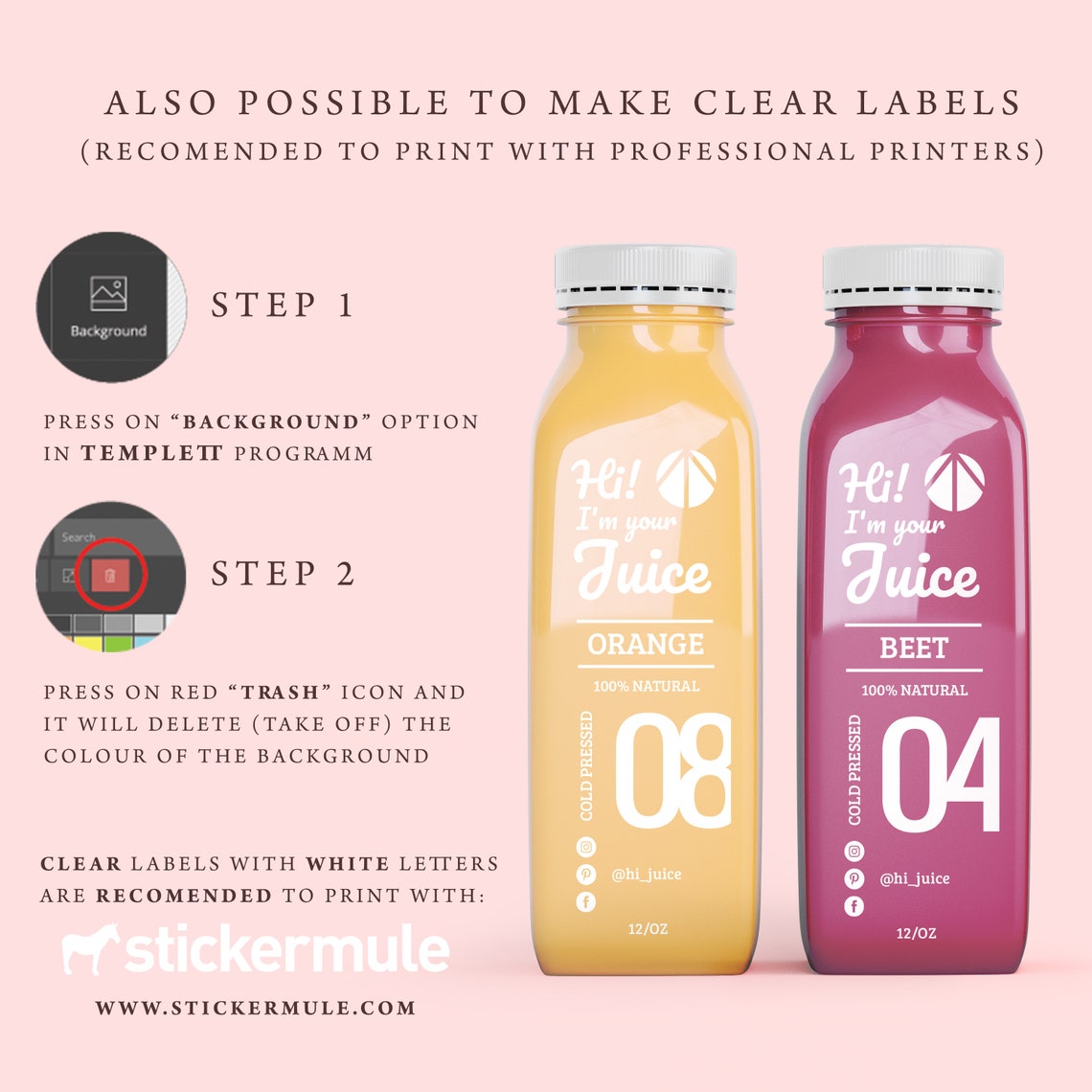 Editable Juice Bottle Label Template Custom Juice Label - Etsy Canada
