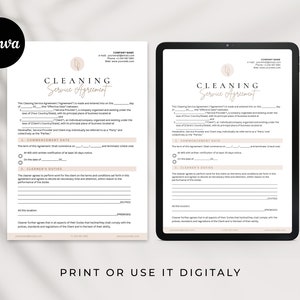 Editable Cleaning Services Agreement Contract BUNDLE, 6 Editable Cleaning Service Forms, House ...